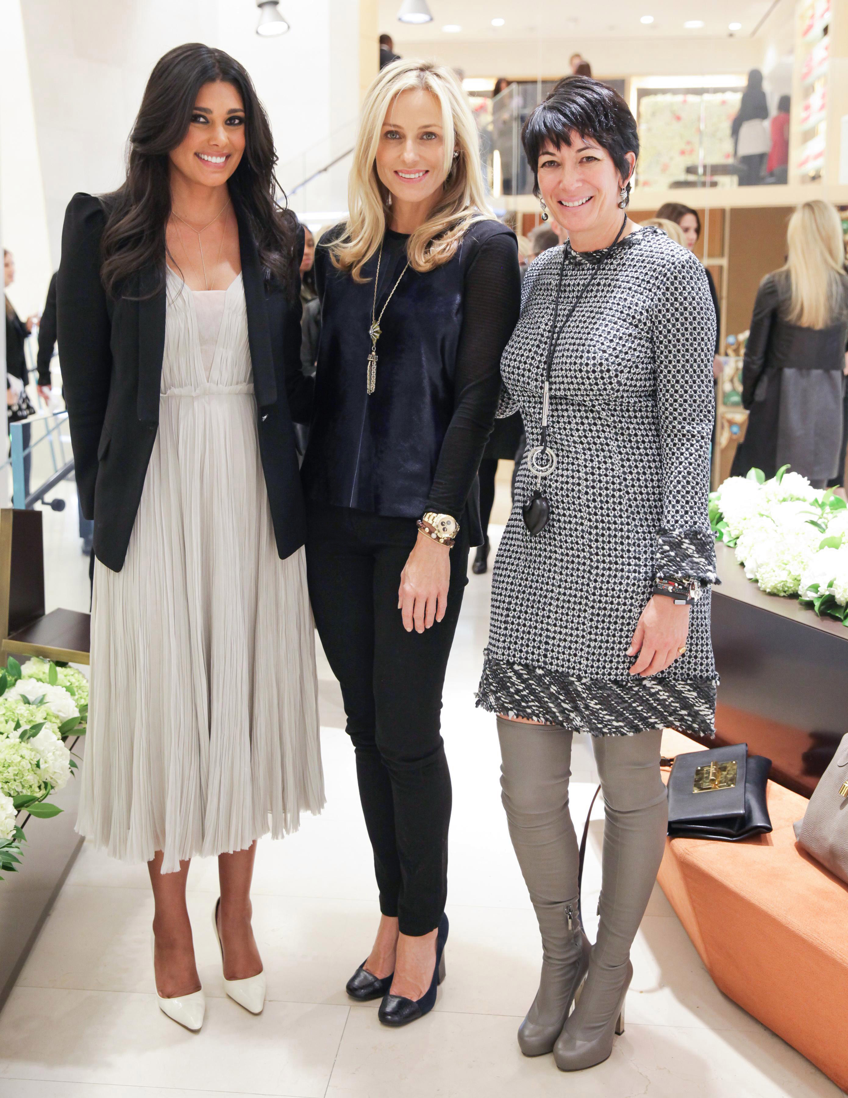 A pre-arrest Ghislaine Maxwell with some of her famous friends