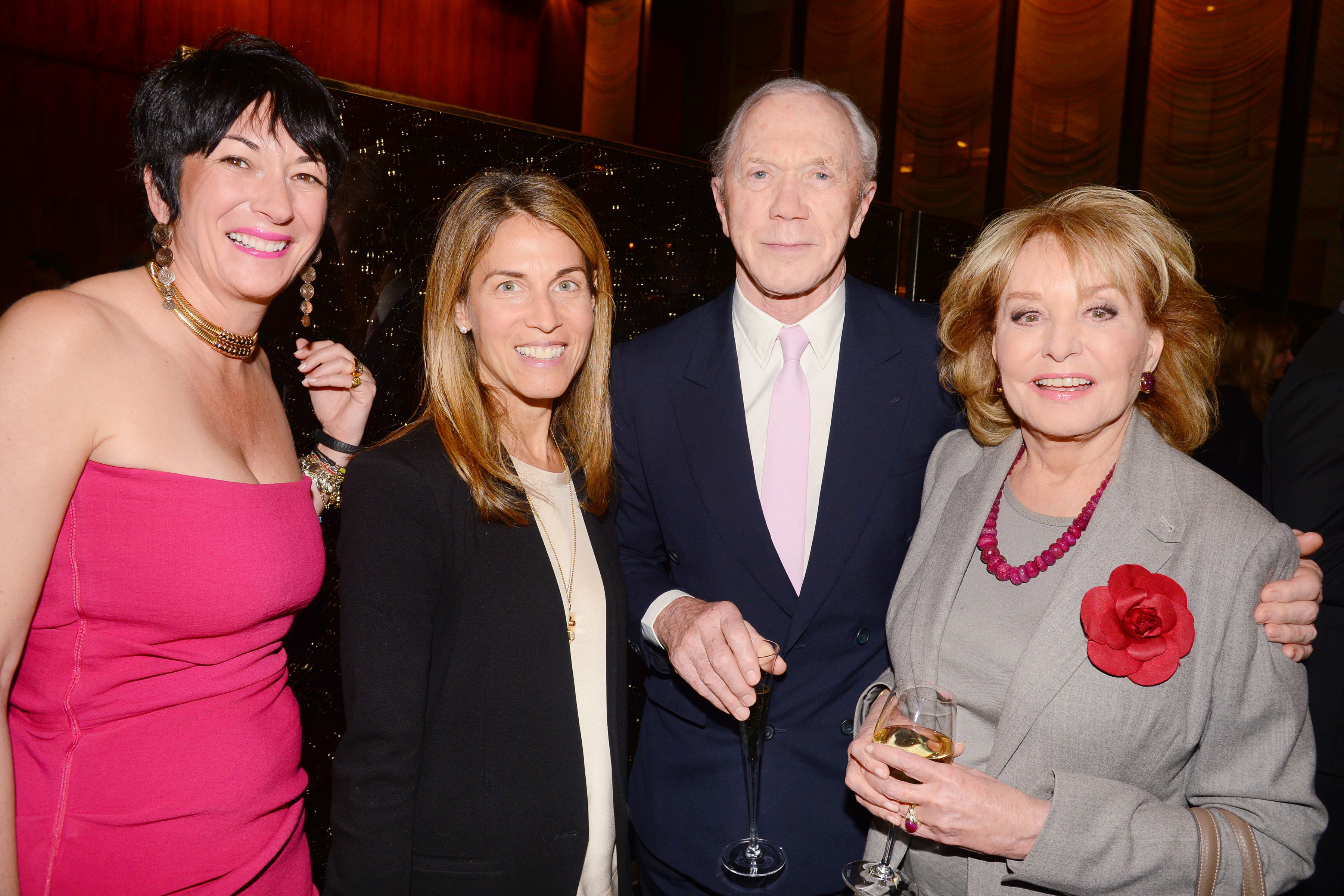 A pre-arrest Ghislaine Maxwell with some of her famous friends