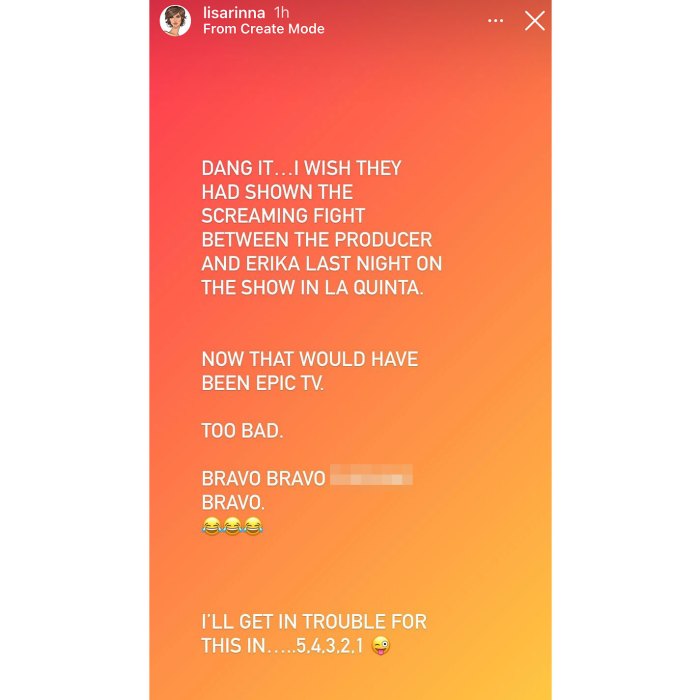 Lisa Rinna: 'Screaming Fight' Between Erika Jayne, 'RHOBH' Producer Was Cut