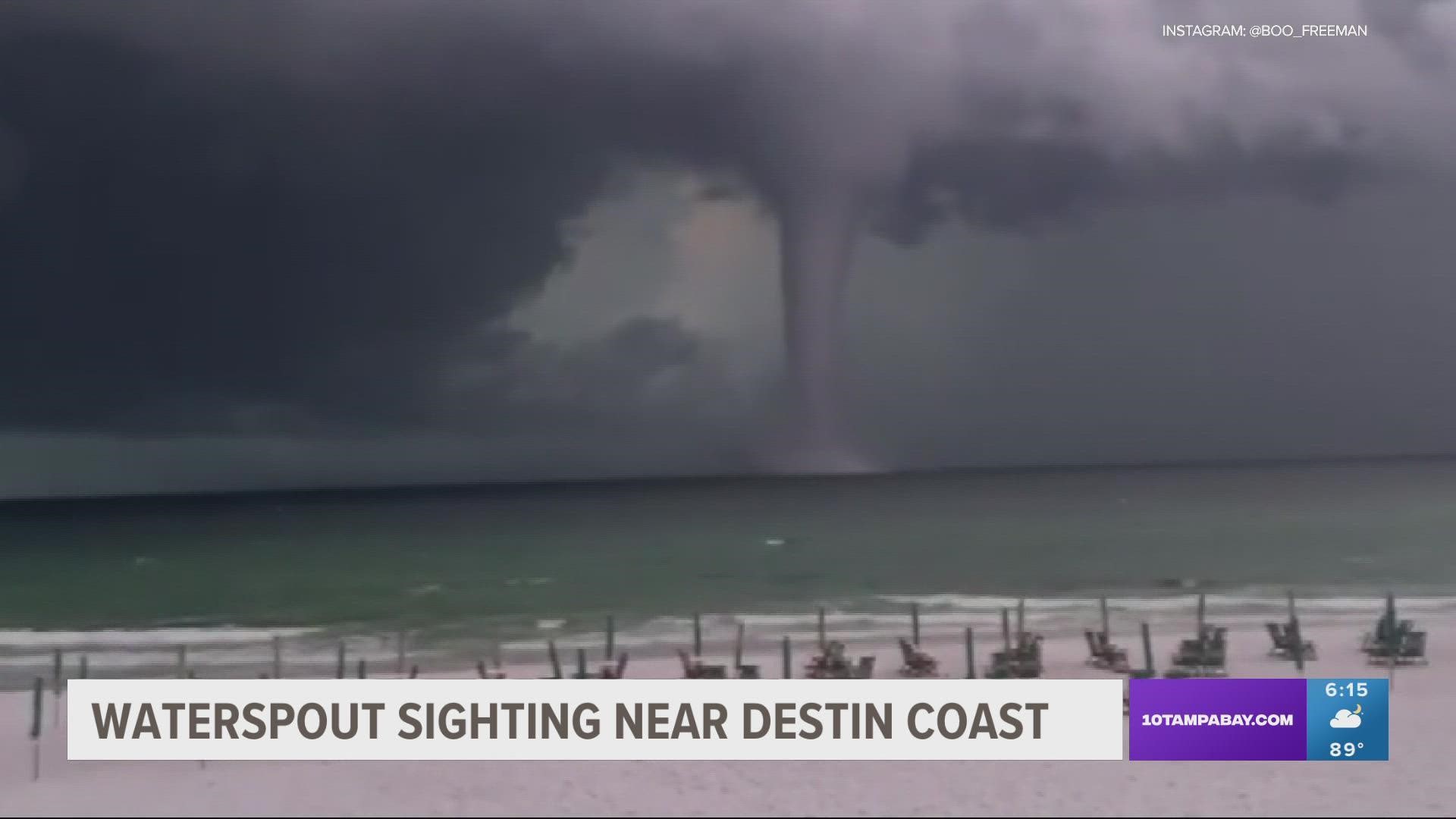 People were amazed to see a big waterspout off the coast of Florida